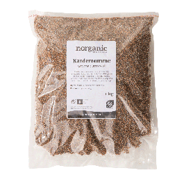 Kardemomme, grovmalt u/skall, 1 kg, økologisk